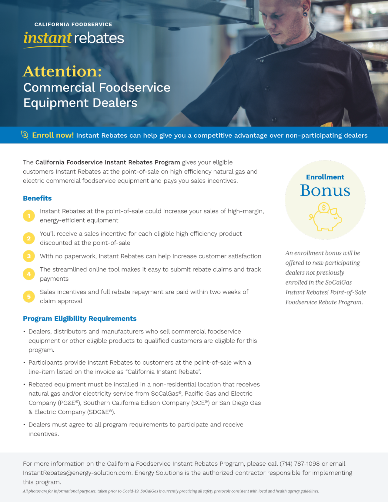 CA Statewide Foodservice Instant Rebates Program - Energy Solutions