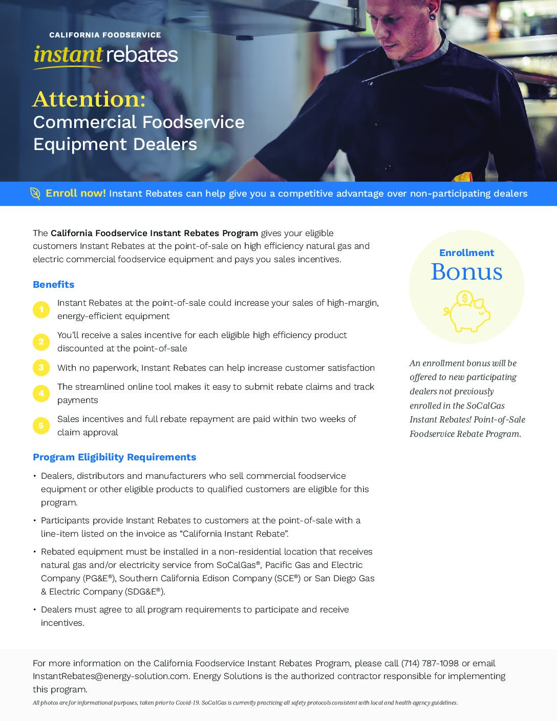 CA Statewide Foodservice Instant Rebates Program - Energy Solutions